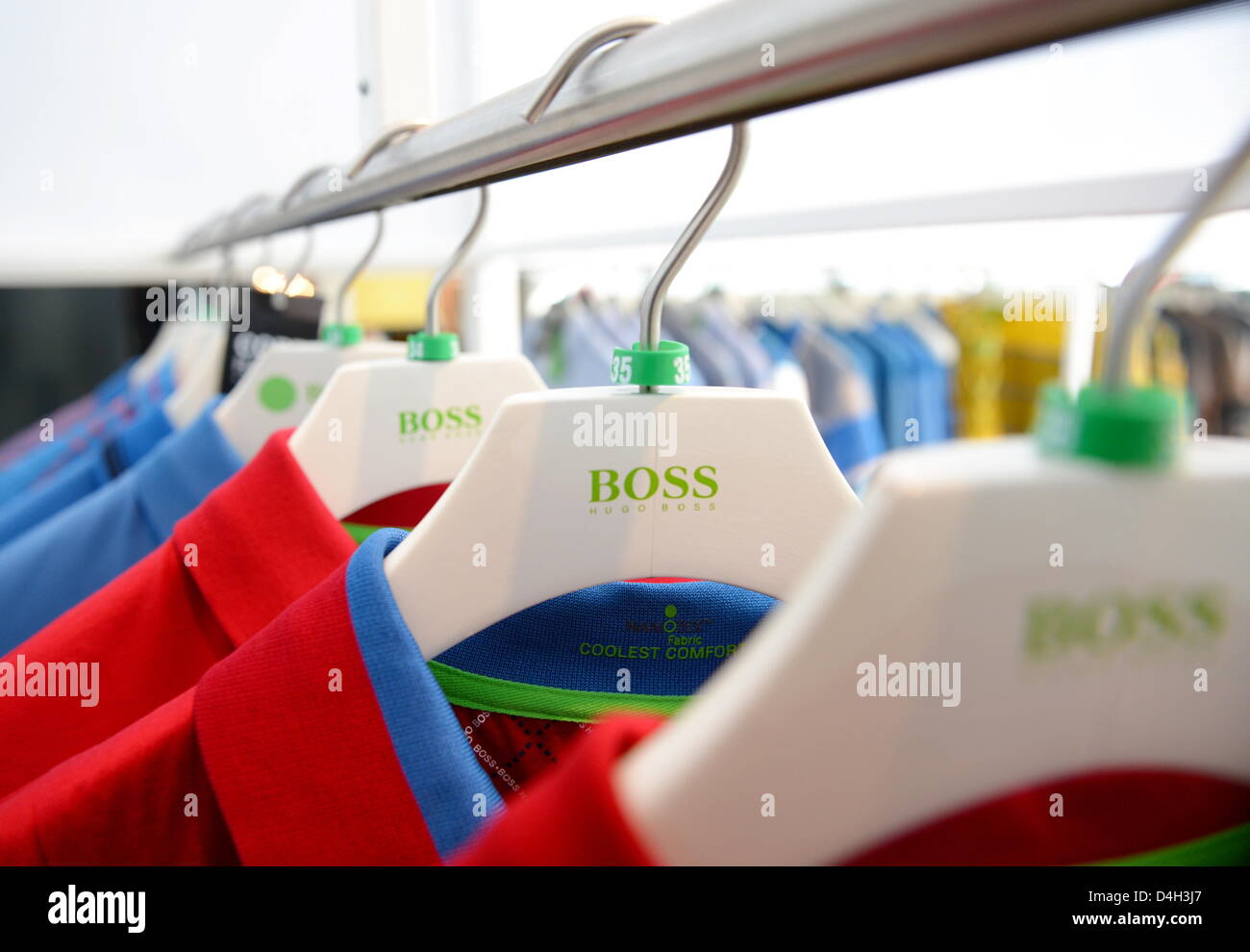Hugo Boss clothes are on display during the company's balance press ...