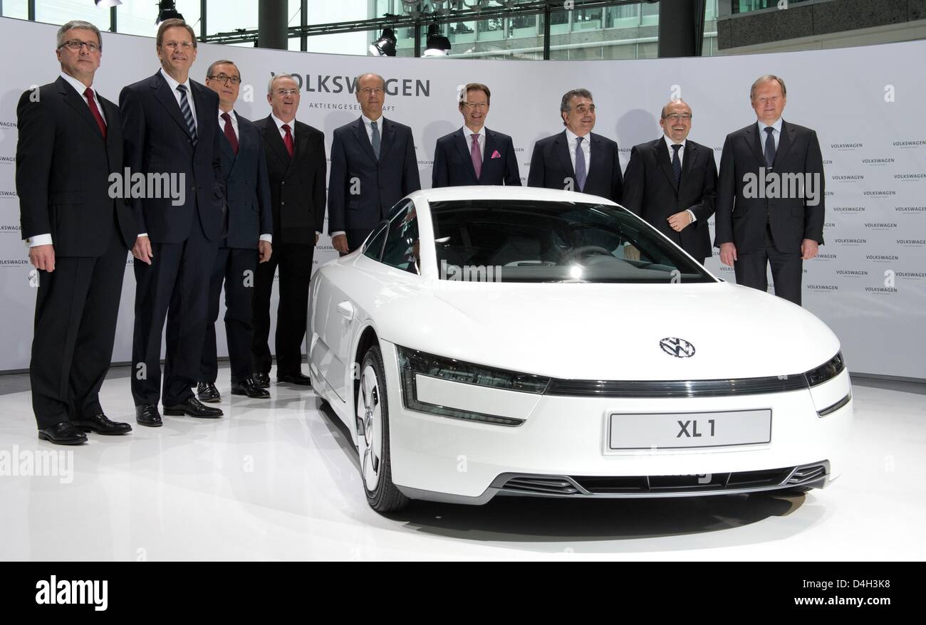 The Volkswagen board along with Rupert Stadler (L-R), Jochem Heizmann ...