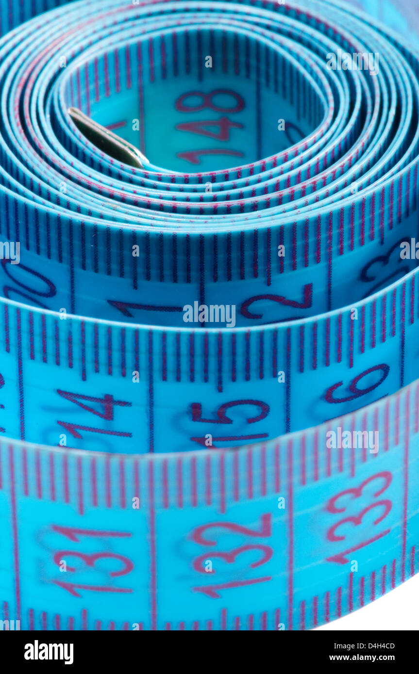 Tape measure close - up. Isolated over white background Stock Photo - Alamy