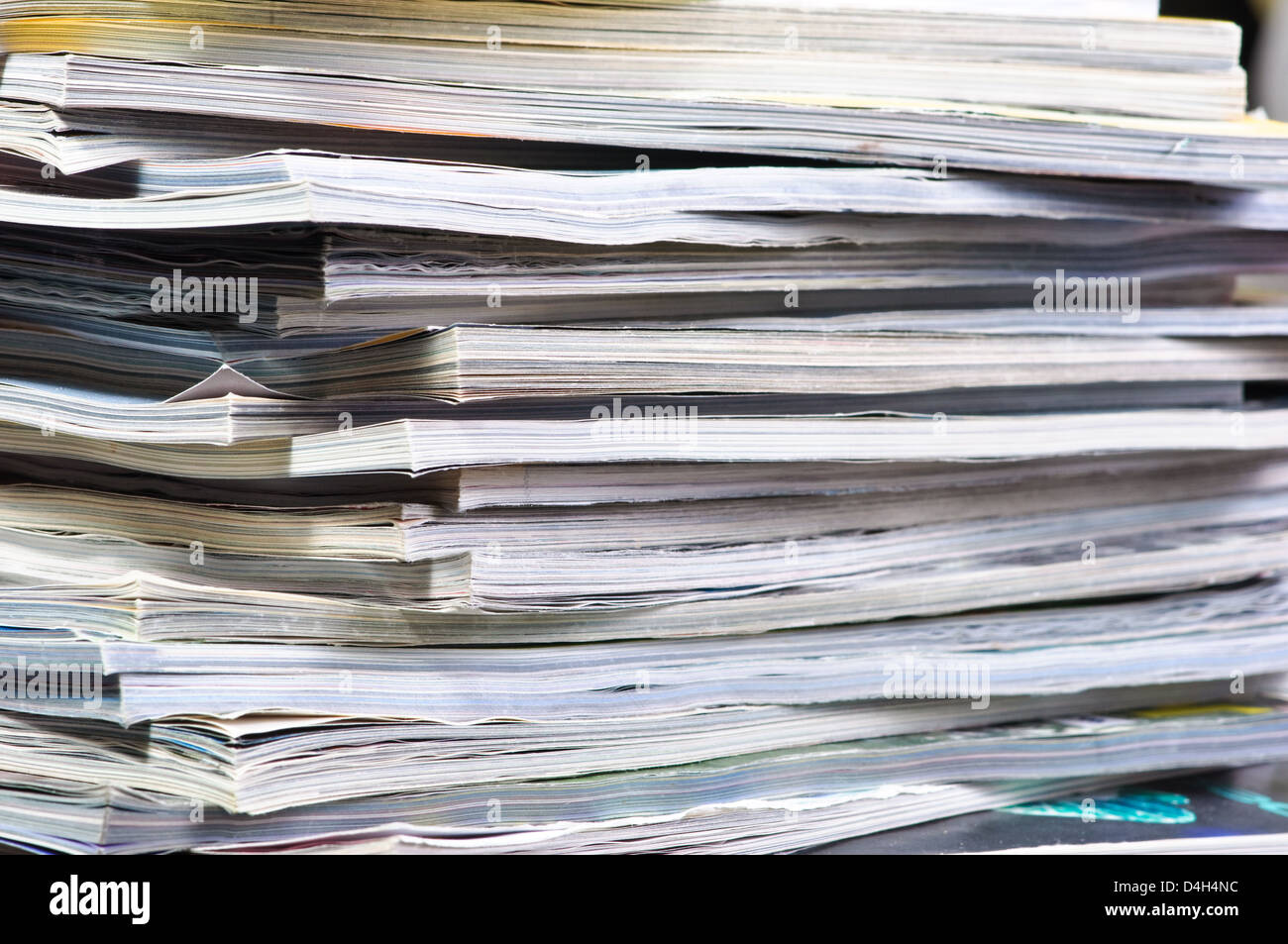 Stack of magazines. Close - up Stock Photo - Alamy