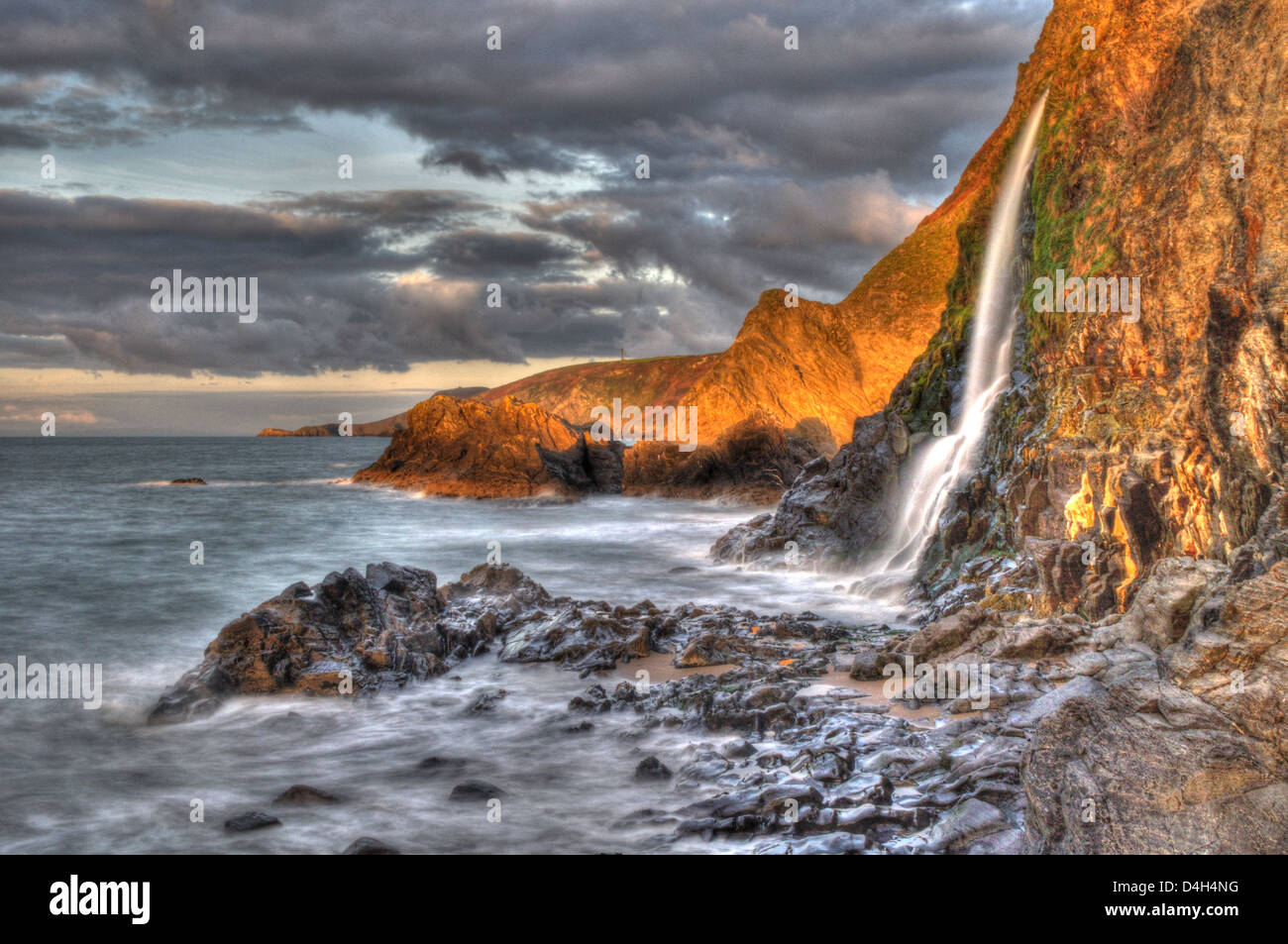 Tresaith waterfall Aberporth Wales United Kingdom Stock Photo - Alamy