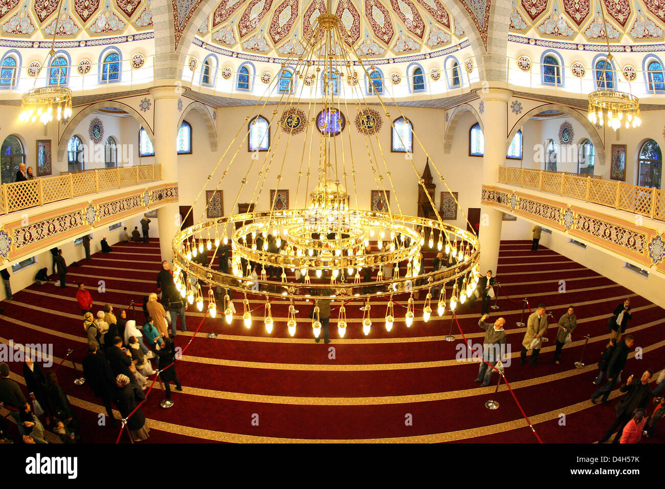Visitors seen inside newly inaugurated Merkez mosque in Duisburg's ...