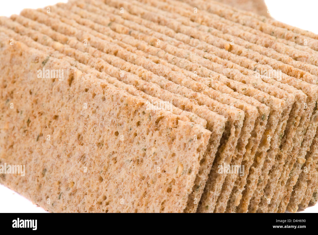 slices of low caloric crispbread isolated on white Stock Photo - Alamy
