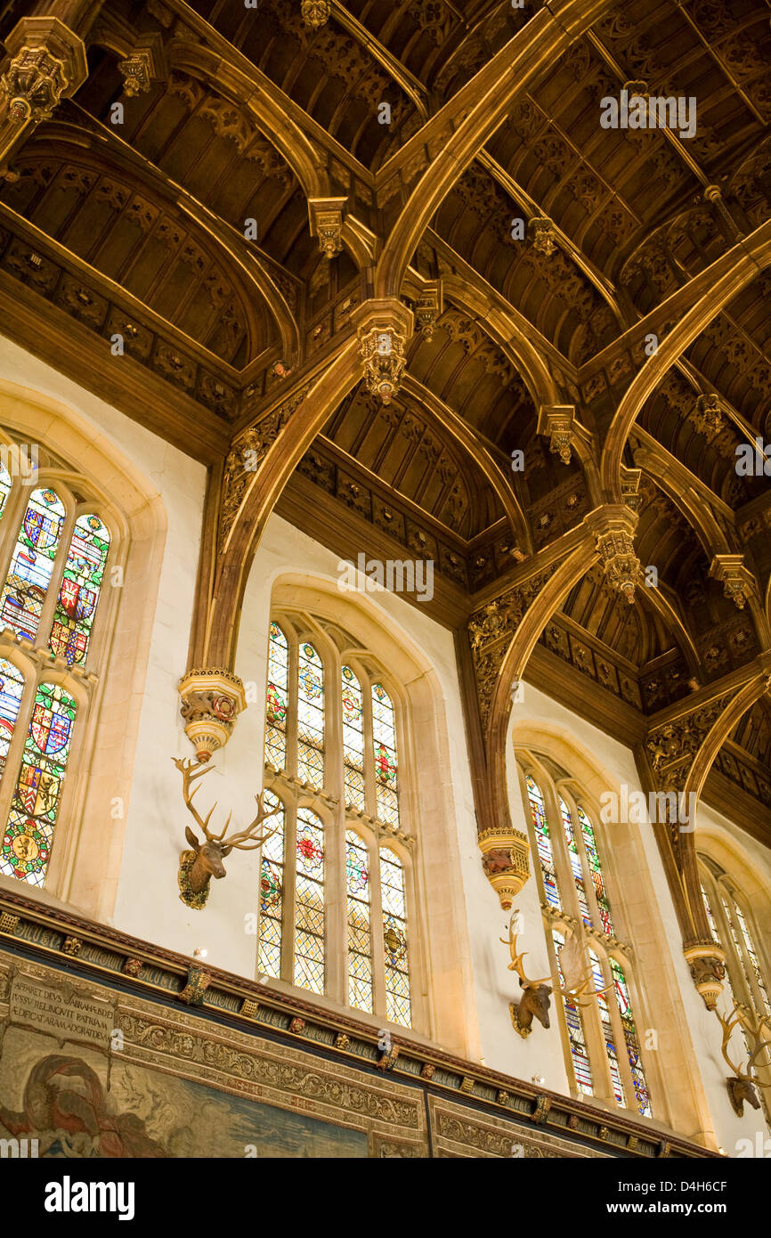 Wall and ceiling of the Great Hall, Hampton Court Palace, Surrey ...