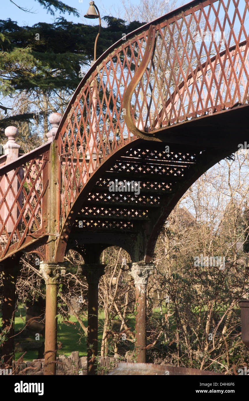Cast iron railway footbridge awaiting disused hi-res stock photography ...
