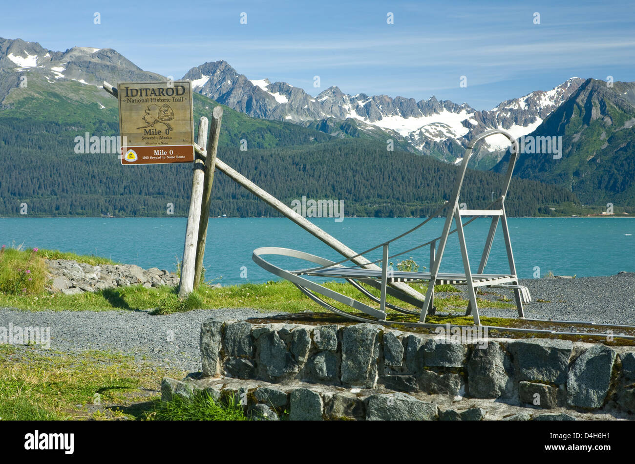 Seward, Alaska, Monument marking the start (and southern end) of the ...