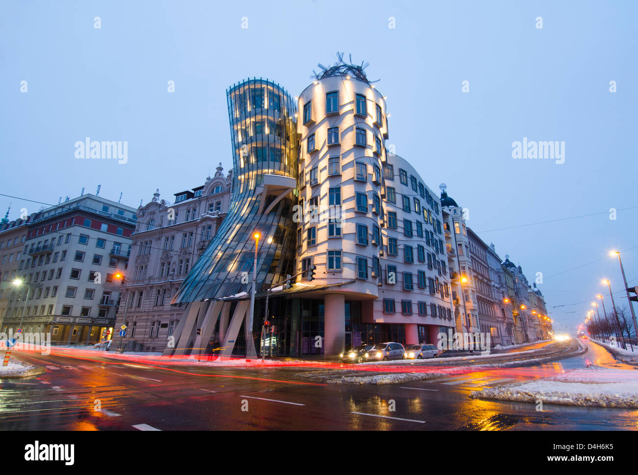 Prague dancing house night hi-res stock photography and images - Alamy