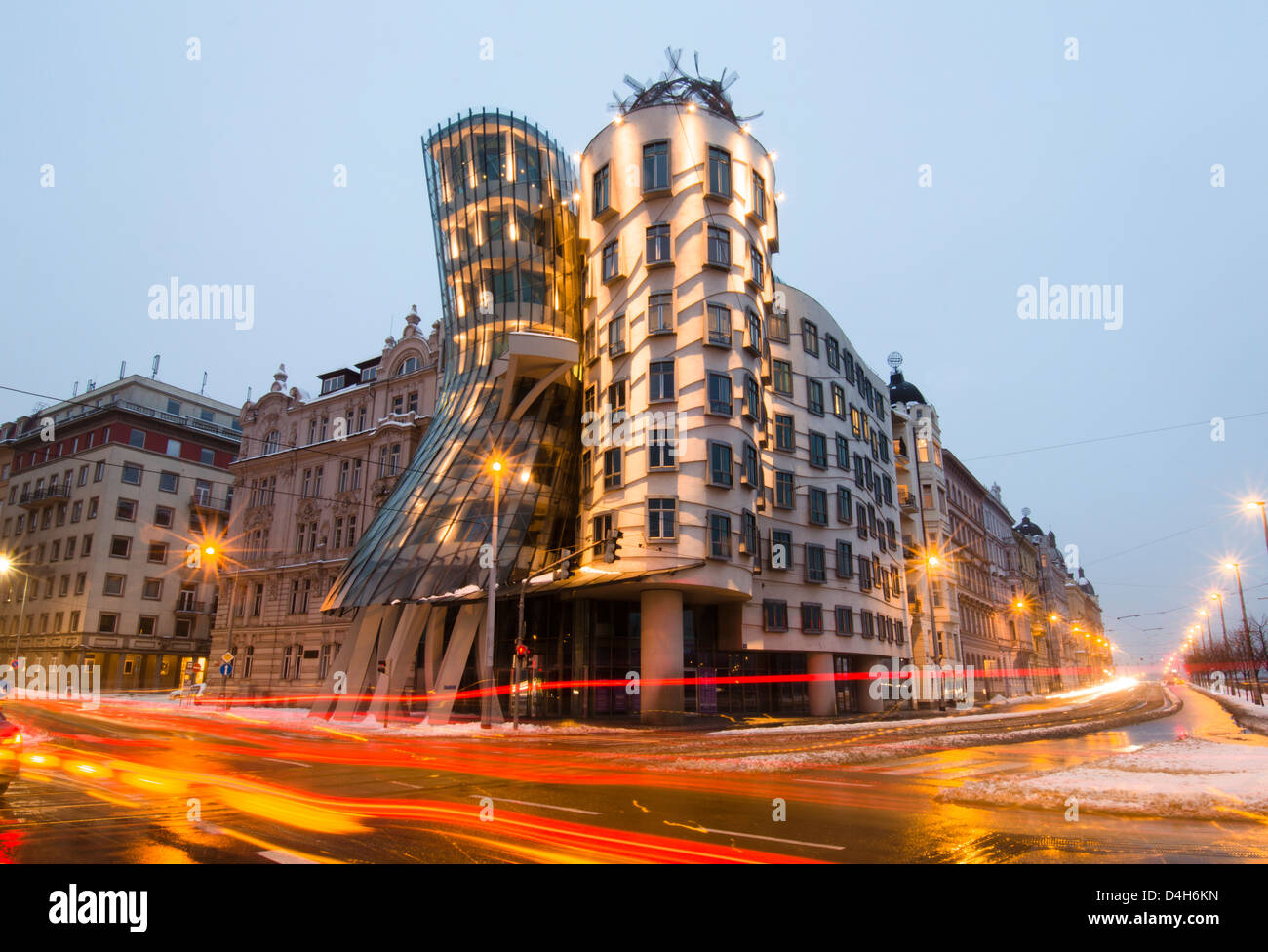 Prague dancing house night hi-res stock photography and images - Alamy
