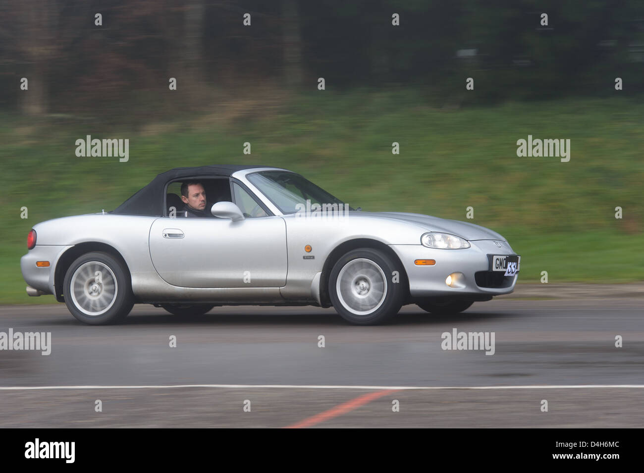 A car taking part in an AutoSolo event at Castle Combe Circuit Stock ...