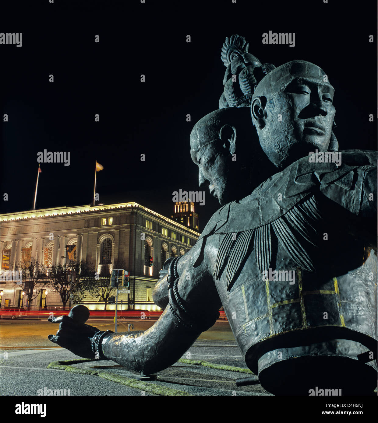 Sculpture "Three Heads Six Arms" by Zhang Huan, 2008, depicting ...