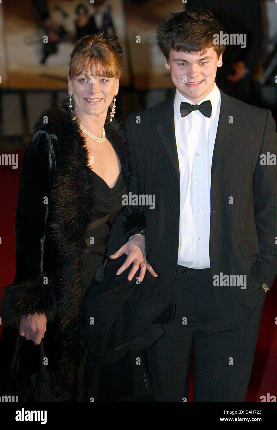 Samantha Bond and her son arrive for the world premiere of the new ...