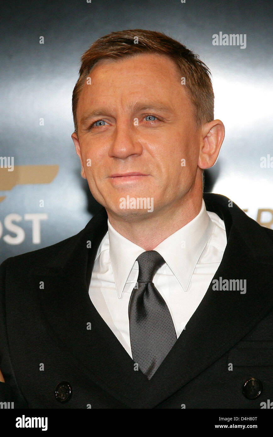 British actor Daniel Craig poses for the cameras as he arrive for the ...