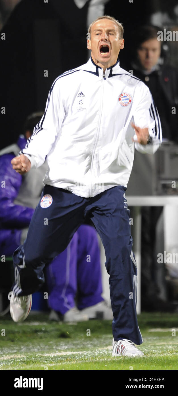 Bayern Munich head coach Juergen Klinsmann pictured during the UEFA ...