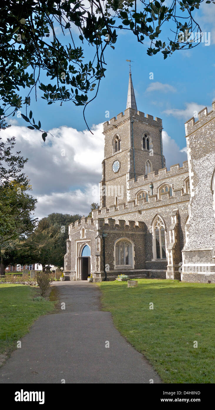 St Mary The Virgin Parish Church Ware, Herts in the sun Stock Photo - Alamy