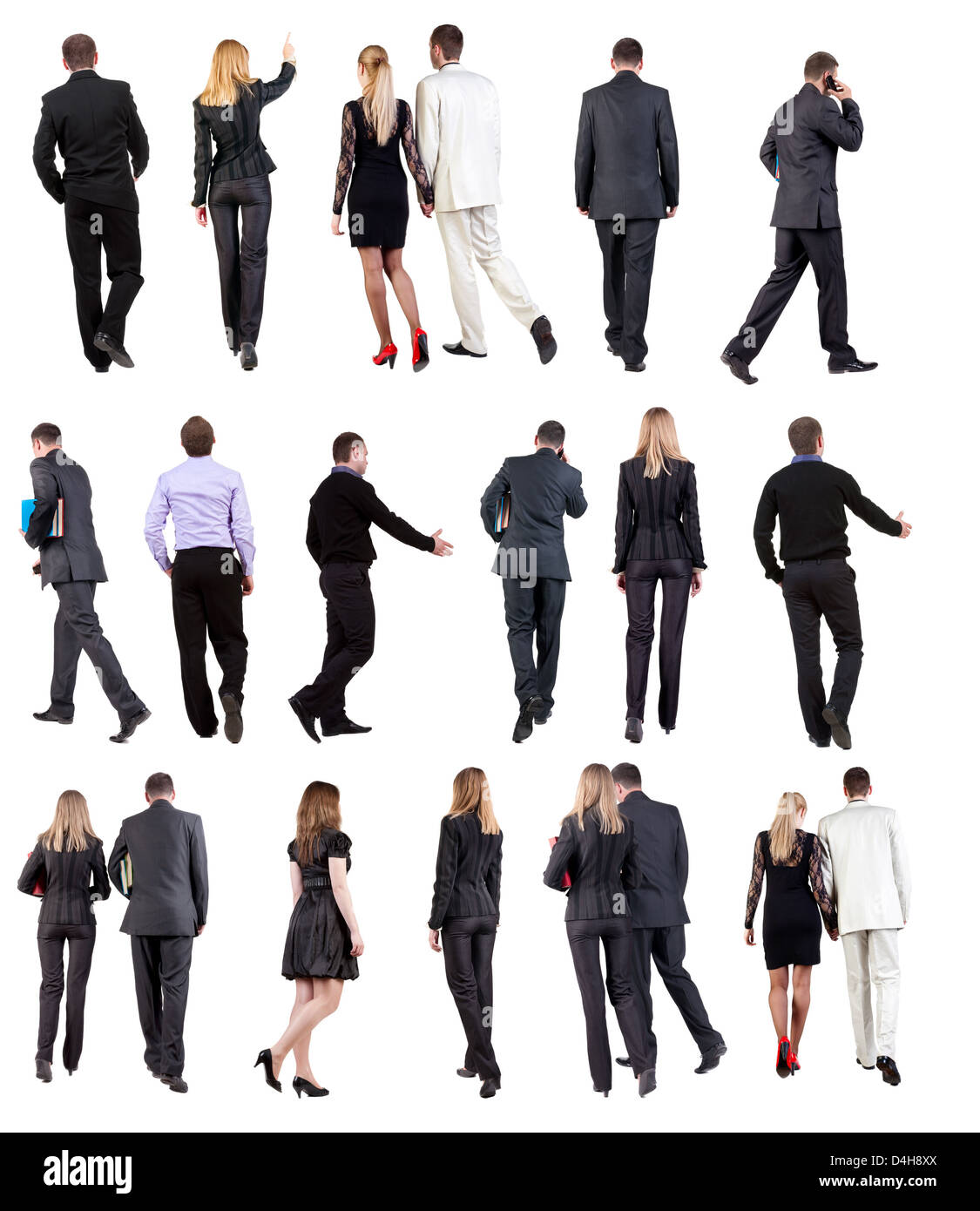 People Standing Back Walking