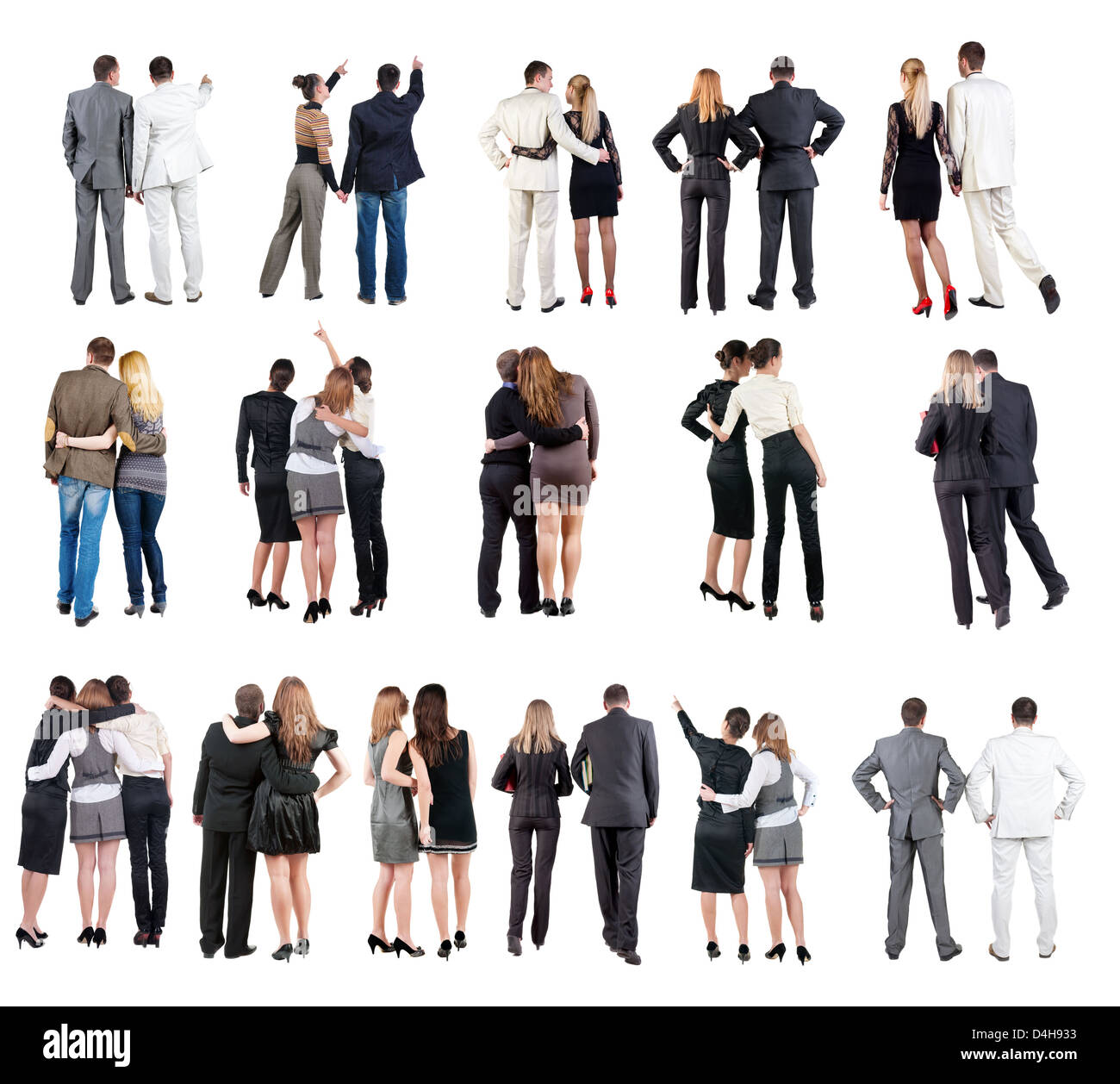 collection " Back view of business team ". young couple rear view. Rear ...