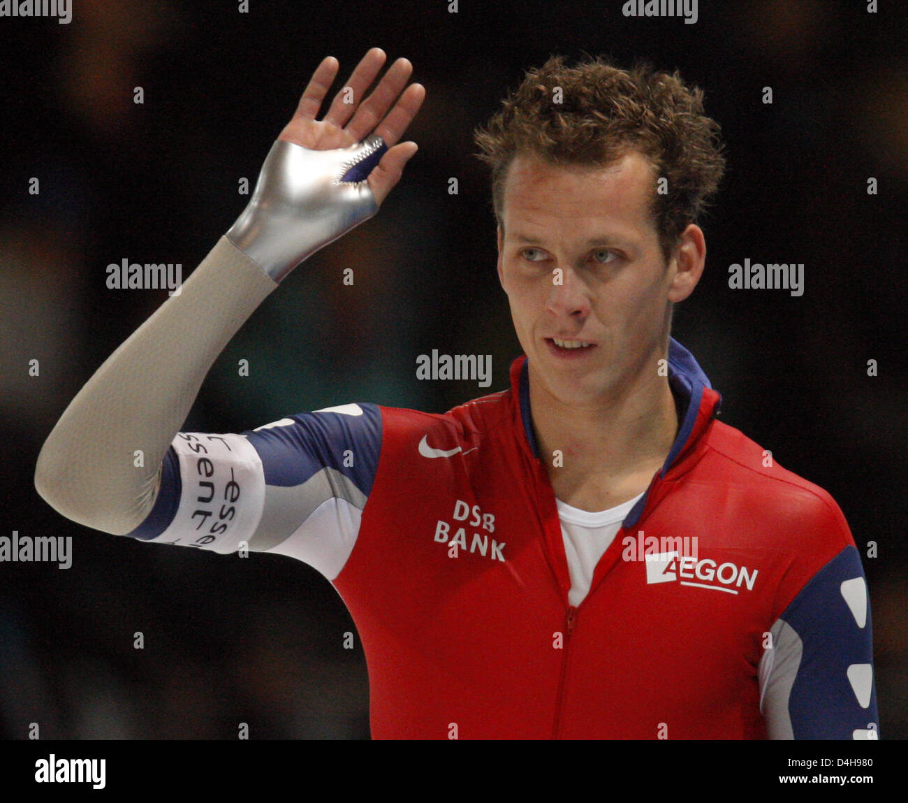 Dutch speed skater Stefan Groothuis gestures after winning the 1,000m ...
