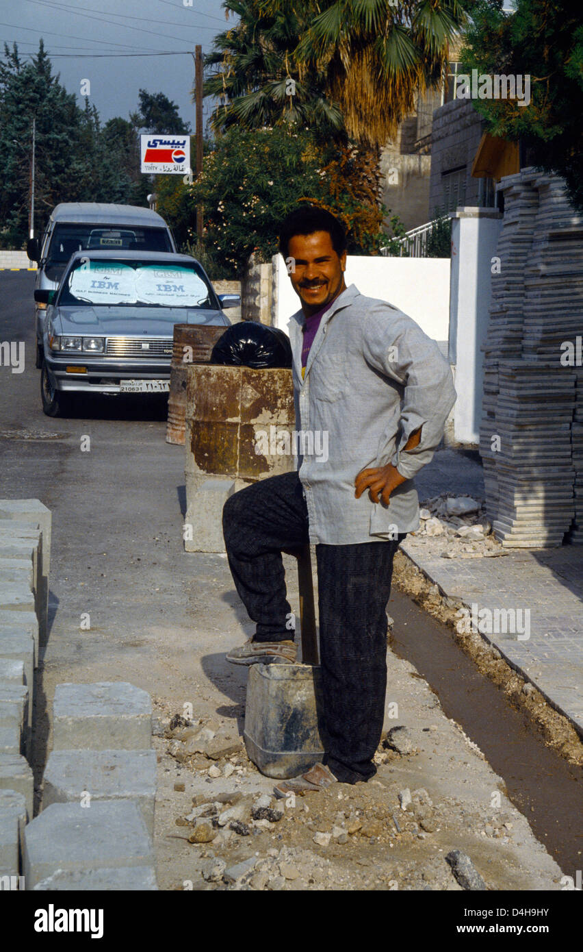 Amman Jordan Workman Digging Street Shovel Stock Photo - Alamy