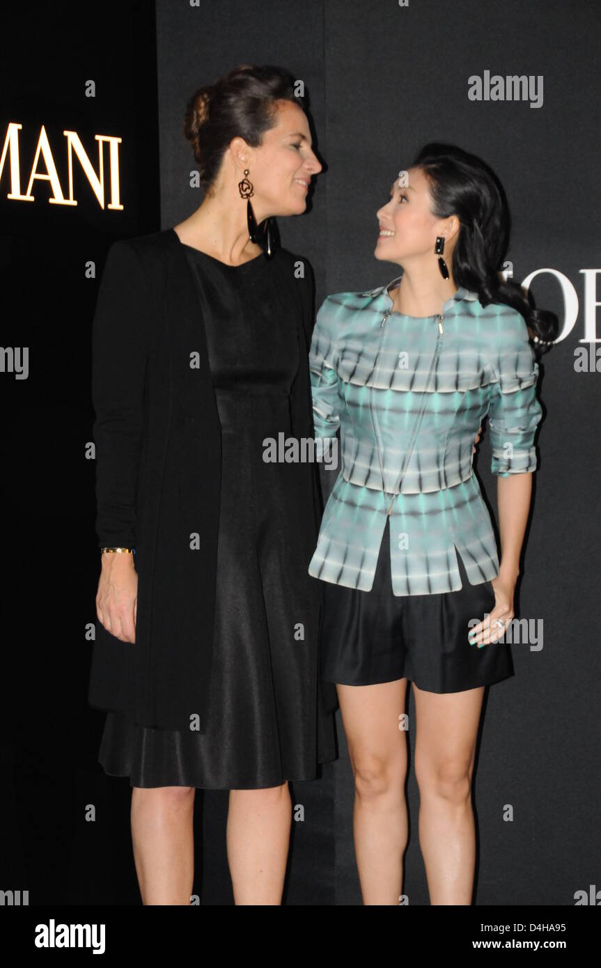 Zhang Ziyi at Giorgio Armani's new store opening ceremony in Hong Kong ...