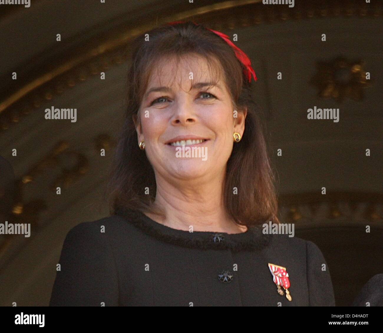 Princess Caroline of Hanover is pictured on the Palace?s balcony as she ...