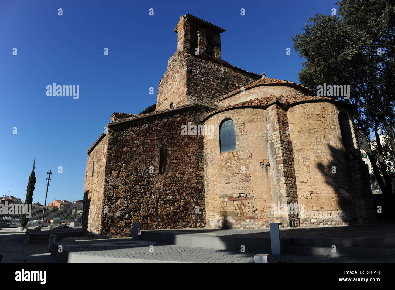 Pre-romanesque Church of Saint Peter. View of the trefoil apse. 9th ...