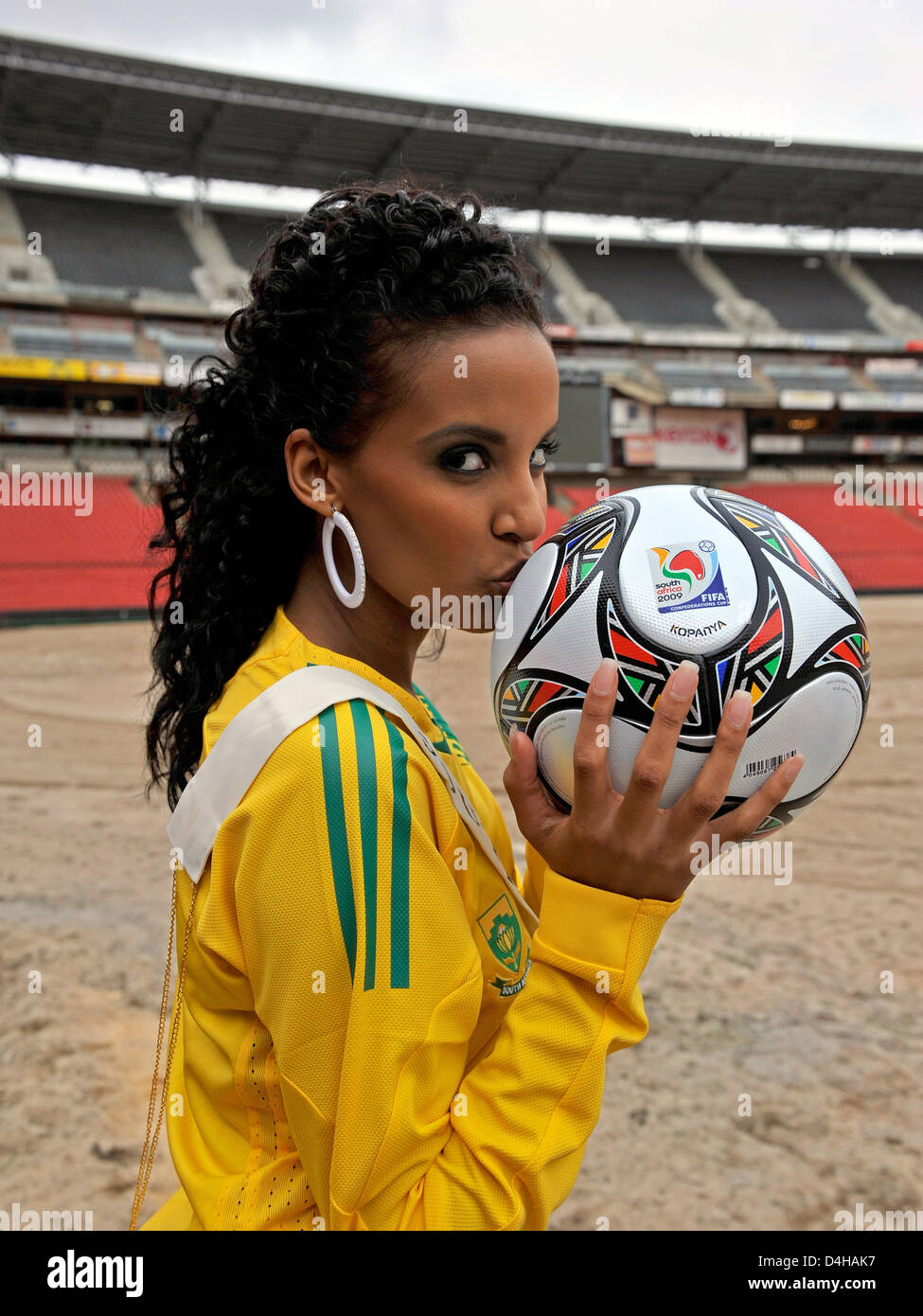 Miss South Africa Tansey Coetzee presents the official competition ball ...