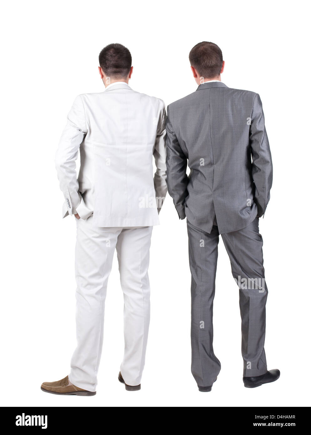 Back view of Two business men. Rear view. Isolated over white ...