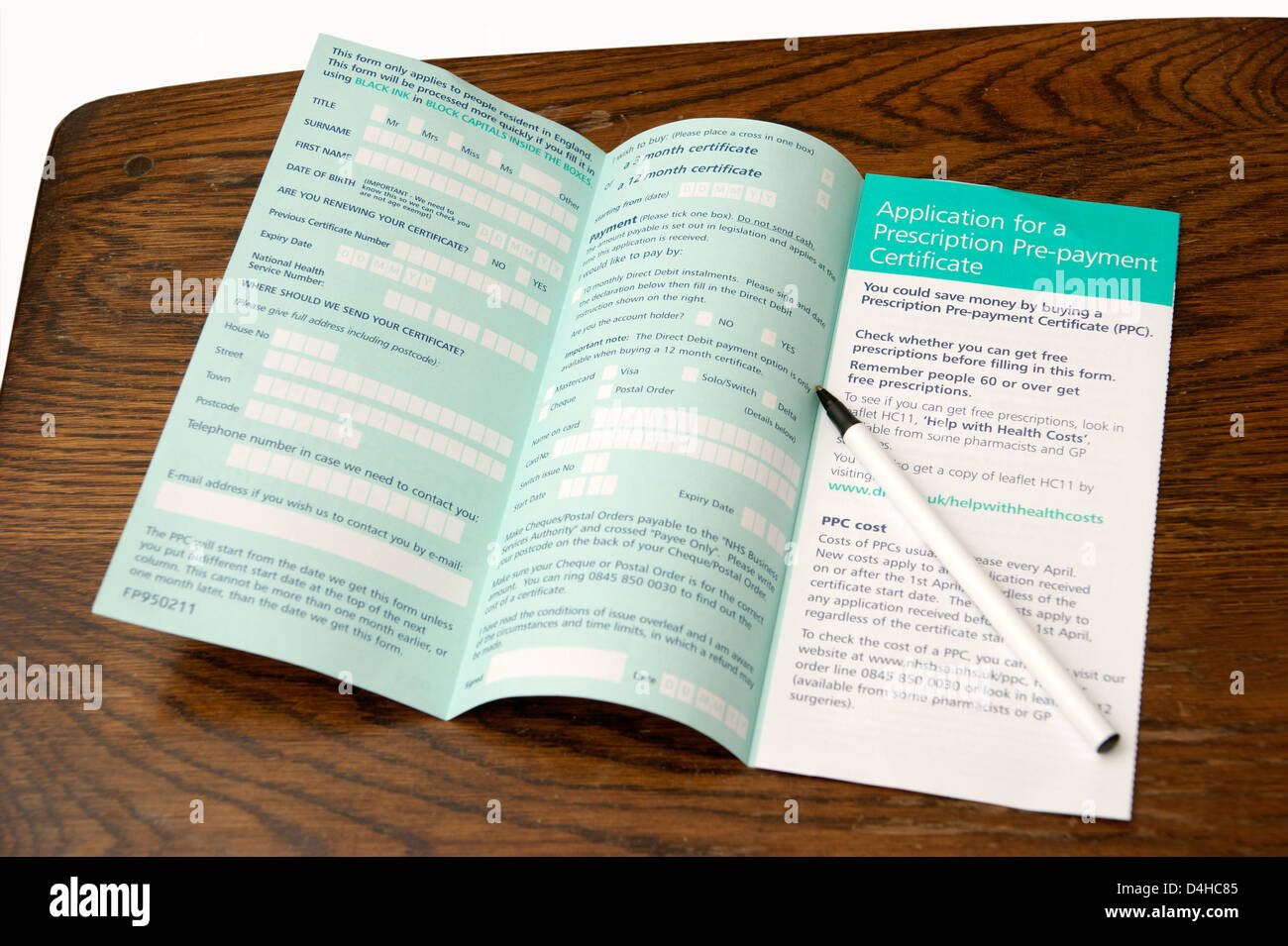 Prescription form nhs hi-res stock photography and images - Alamy