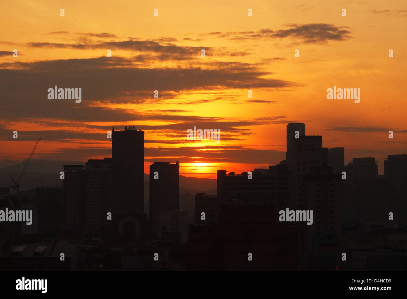 A morning sun is coming from behind building, great sky colour,city ...