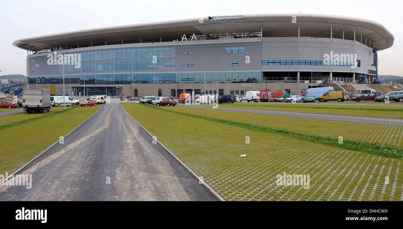 Exterior view on the construction site for Bundesliga club TSG 1899 ...