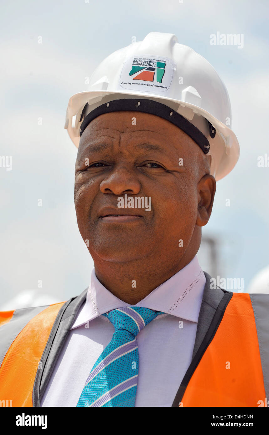 South African Minister of Transport Jeff Radebe pictured visiting ...