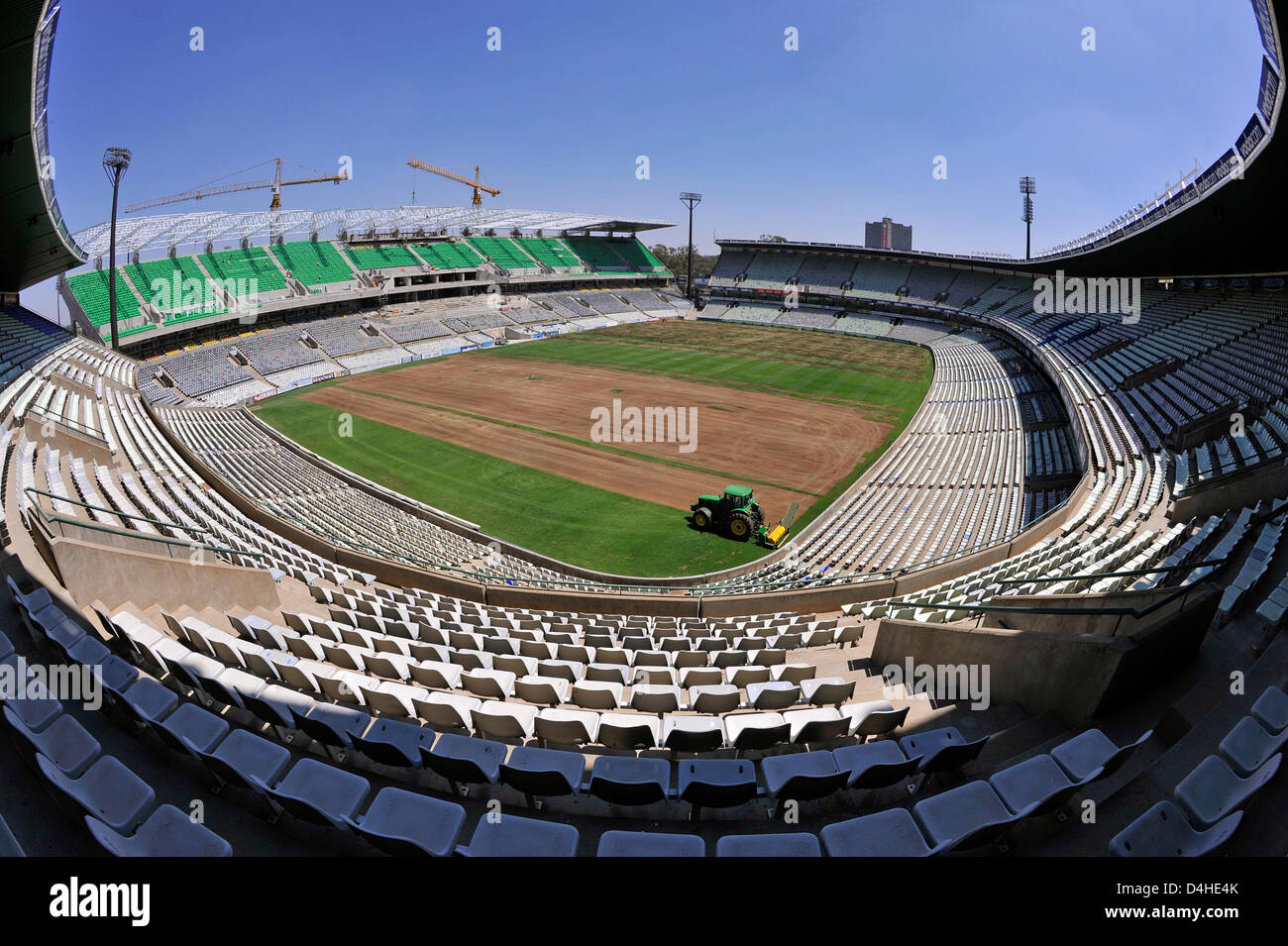 Constructions works at the Free State Stadium captured in Bloemfontein ...