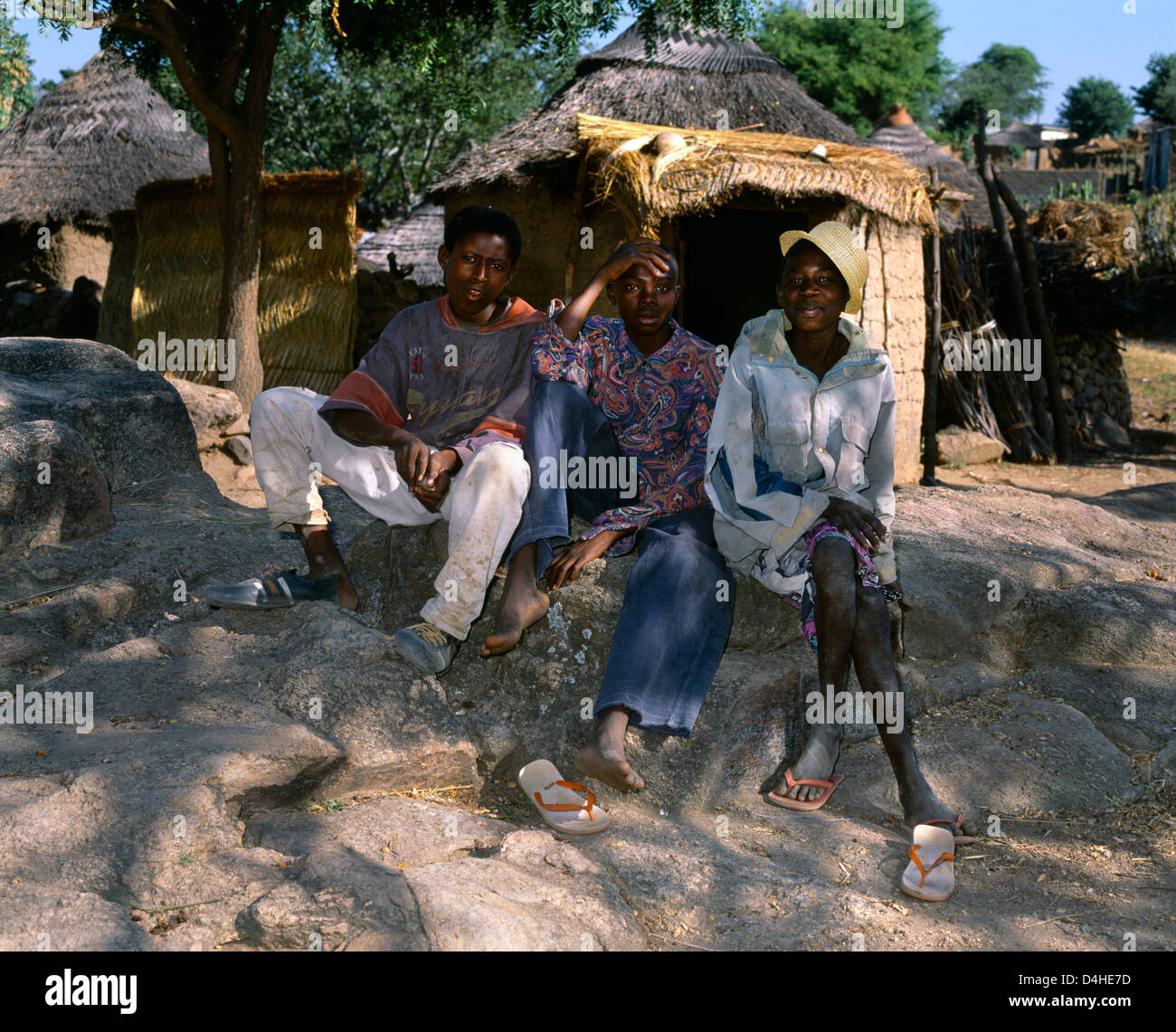North Cameroon Rumsiki Teenage Boys Stock Photo - Alamy