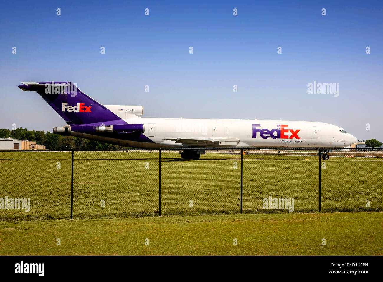 A FedEx Boeing 727 on the tarmac at Lakeland Airport Florida Stock ...