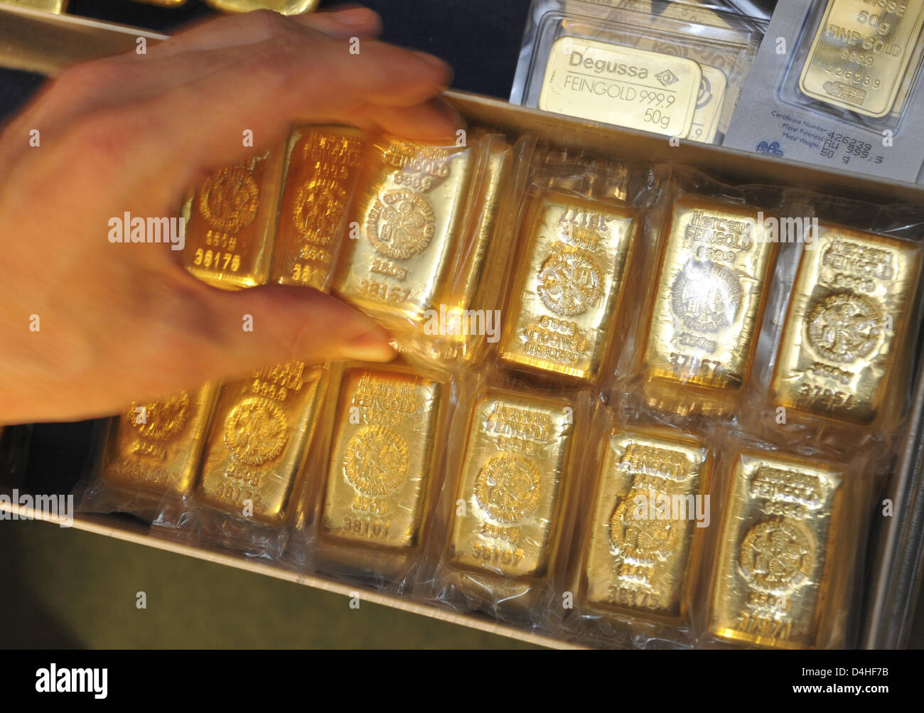 Bullions with a weight of 250 grammes captured in a safe of a bullion ...