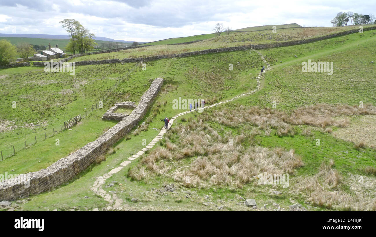 Hadrian's Wall at Steel Rigg, Northumberland National Park, England ...