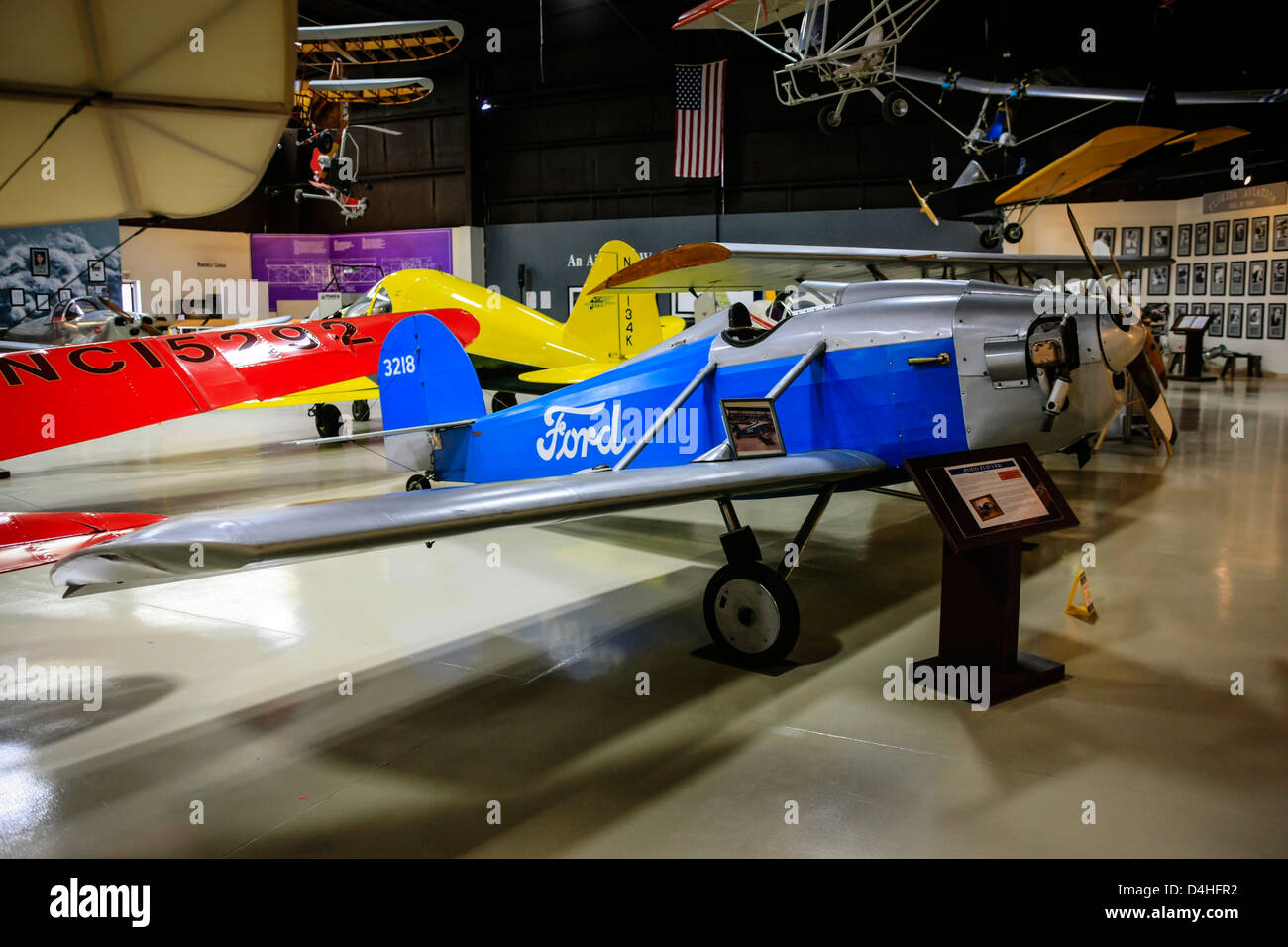 A blue Ford Flivver inside the Sun n Fun Florida Air Museum in Lakeland ...