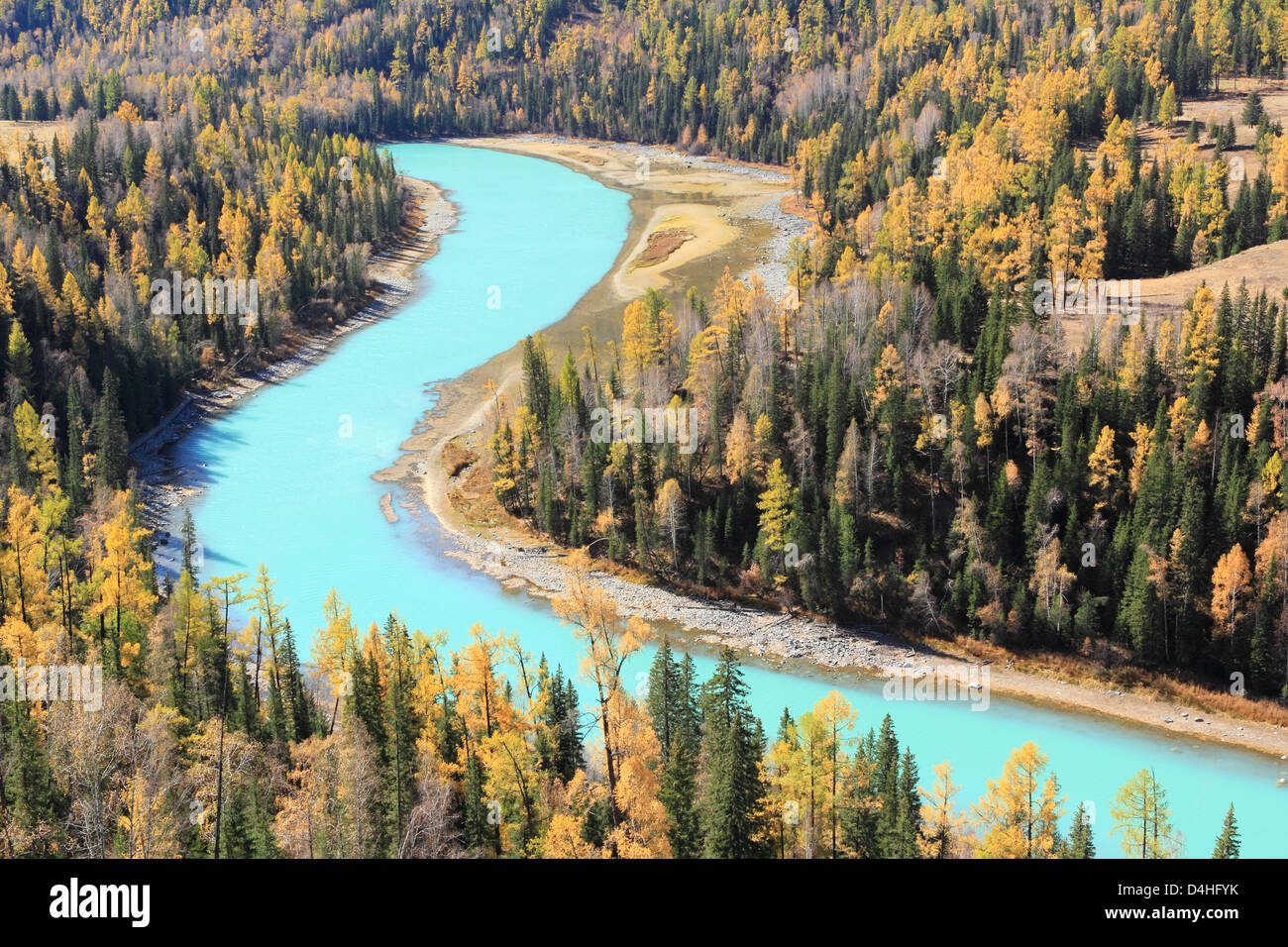 Autumn landscape in Xinjiang China Stock Photo - Alamy