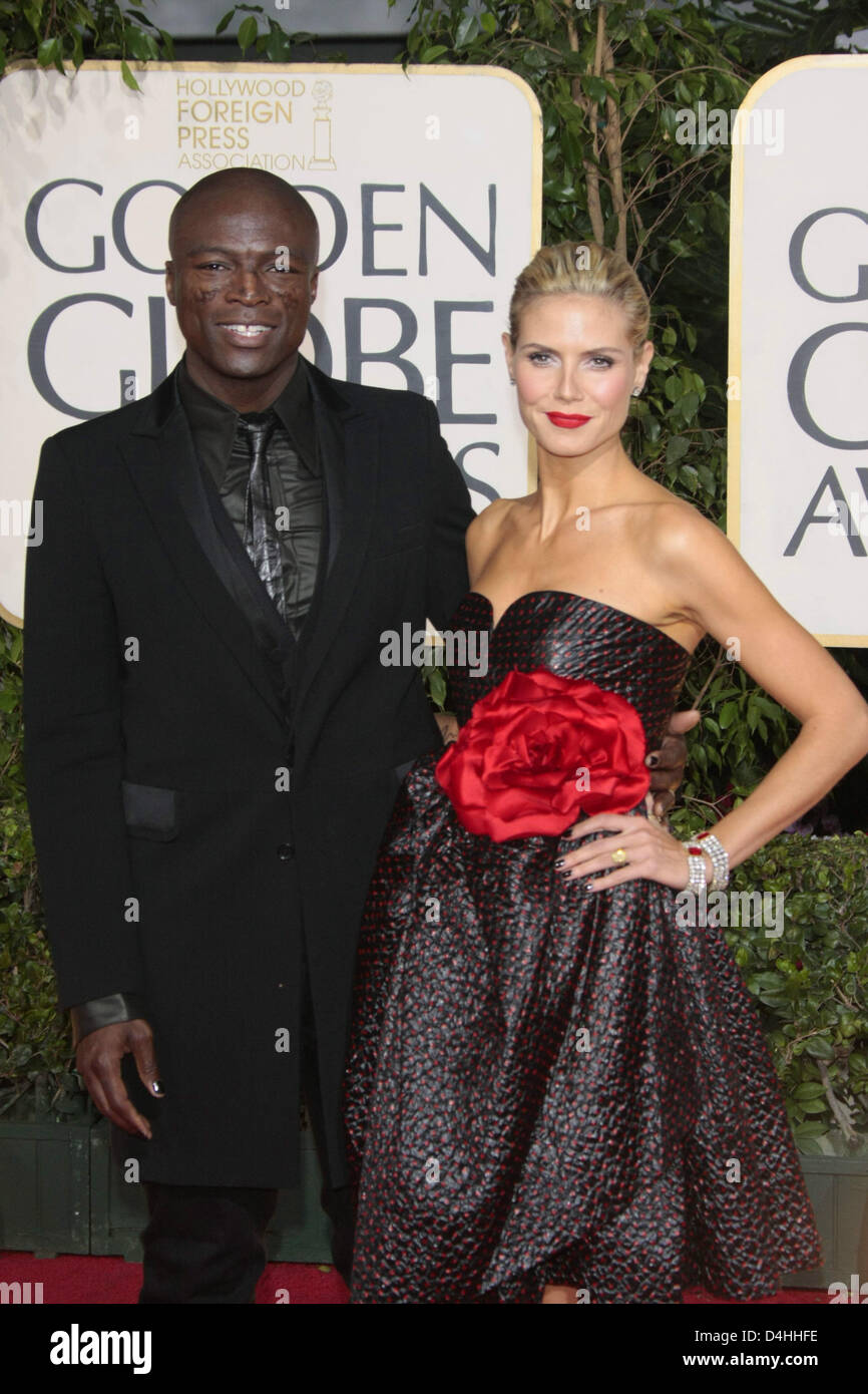 British singer Seal and his wife German model Heidi Klum arrive for the ...