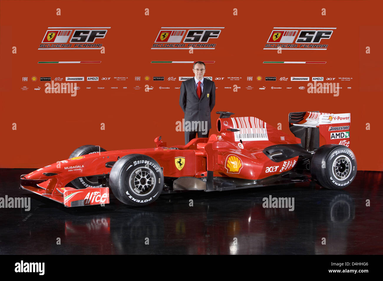 Stefano Domenicali, team manager of ?Scuderia Ferarri? poses behind the ...