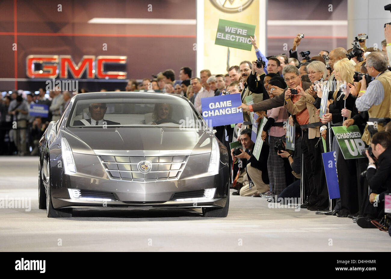 The electric car concept ?Cadillac Converj? is pictured at the GM stand ...