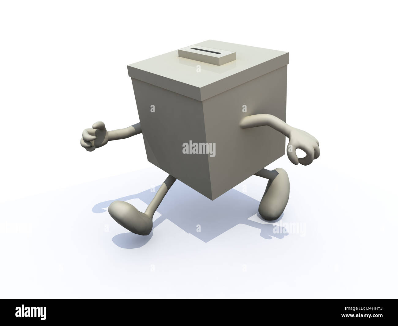 ballot box that runs away, concept abstention Stock Photo - Alamy