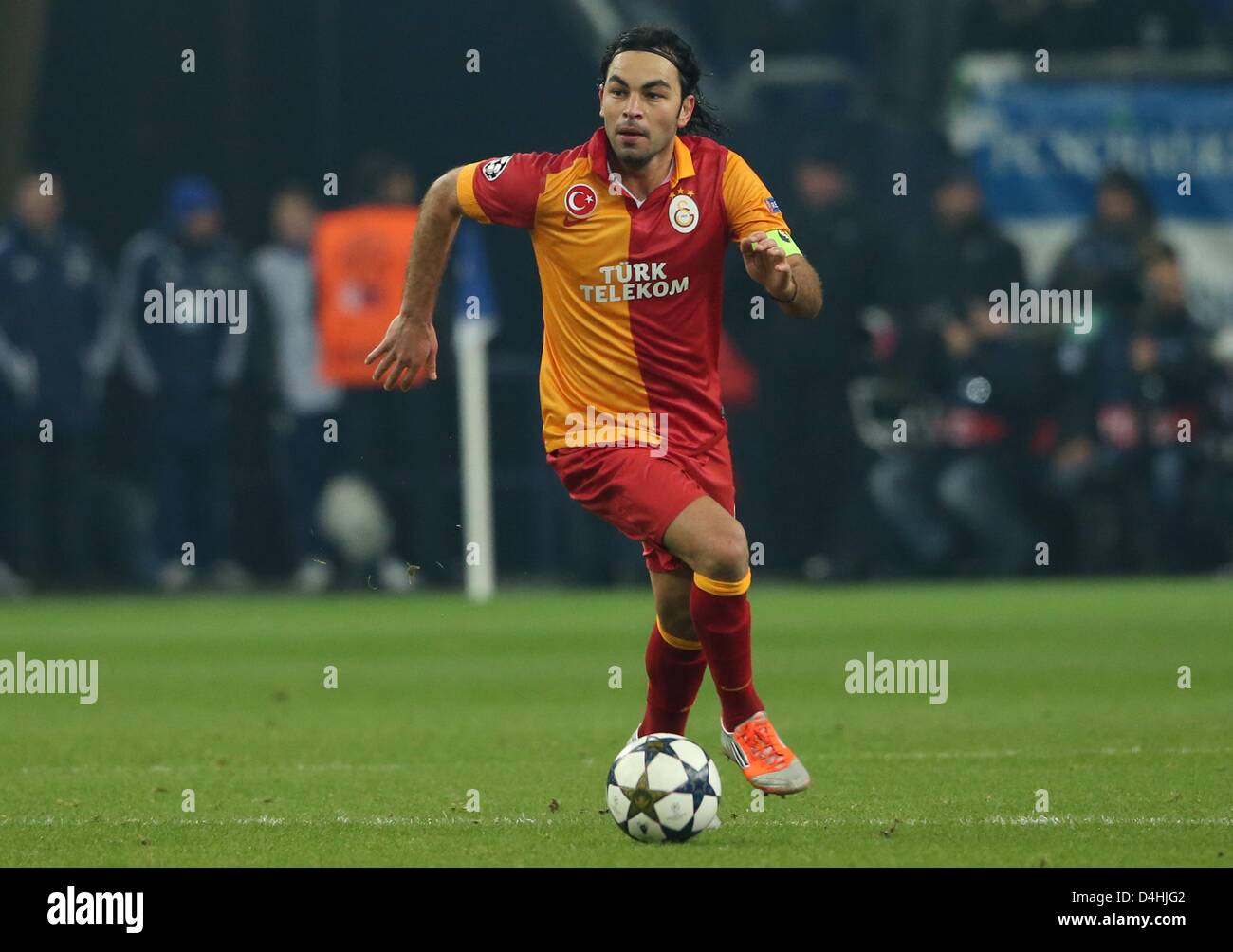 Selcuk Inan of Galatasaray controls the ball during the UEFA Champions ...