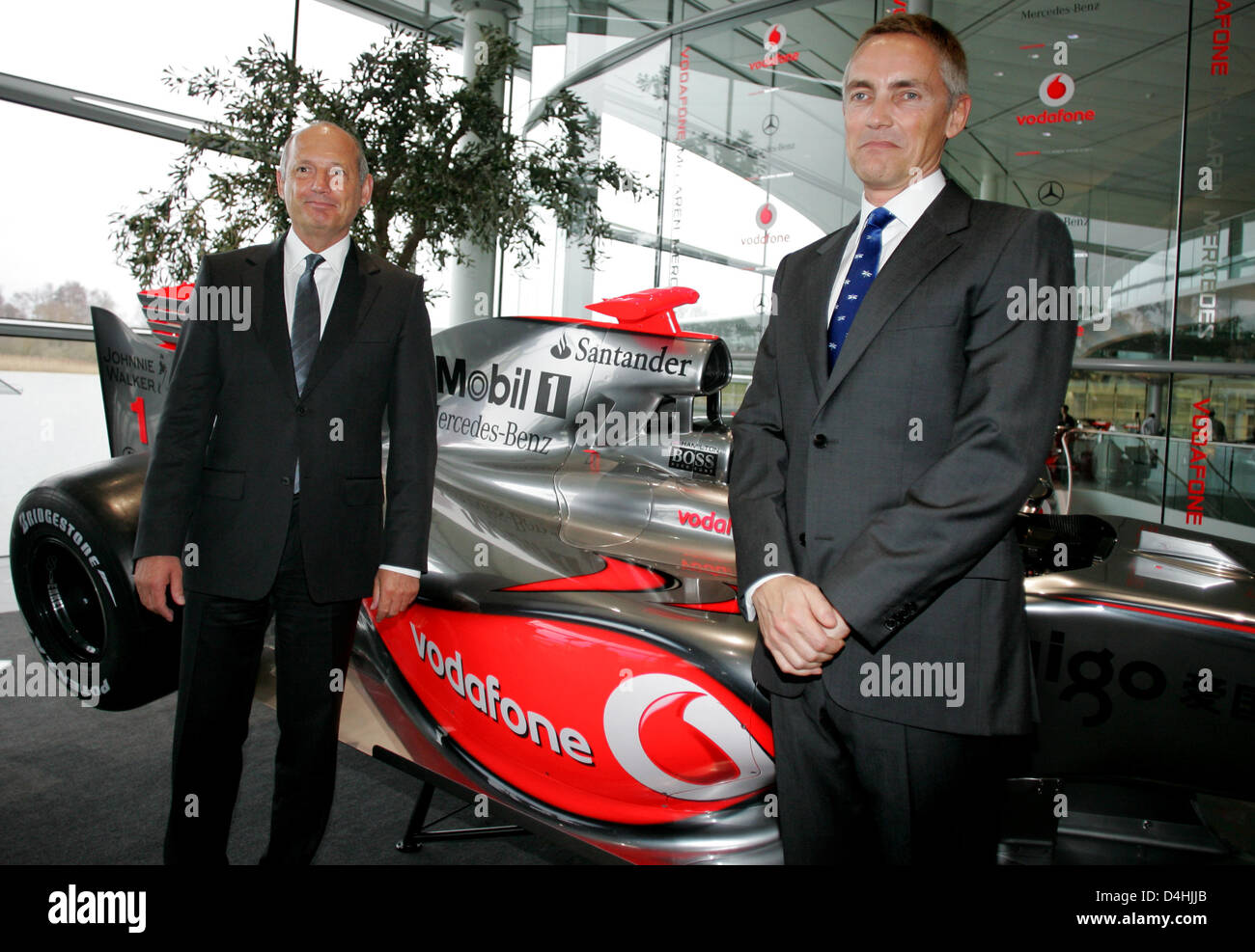 Ron Dennis, present boss of McLaren-Mercedes (L), and Martin Whitmarsh ...
