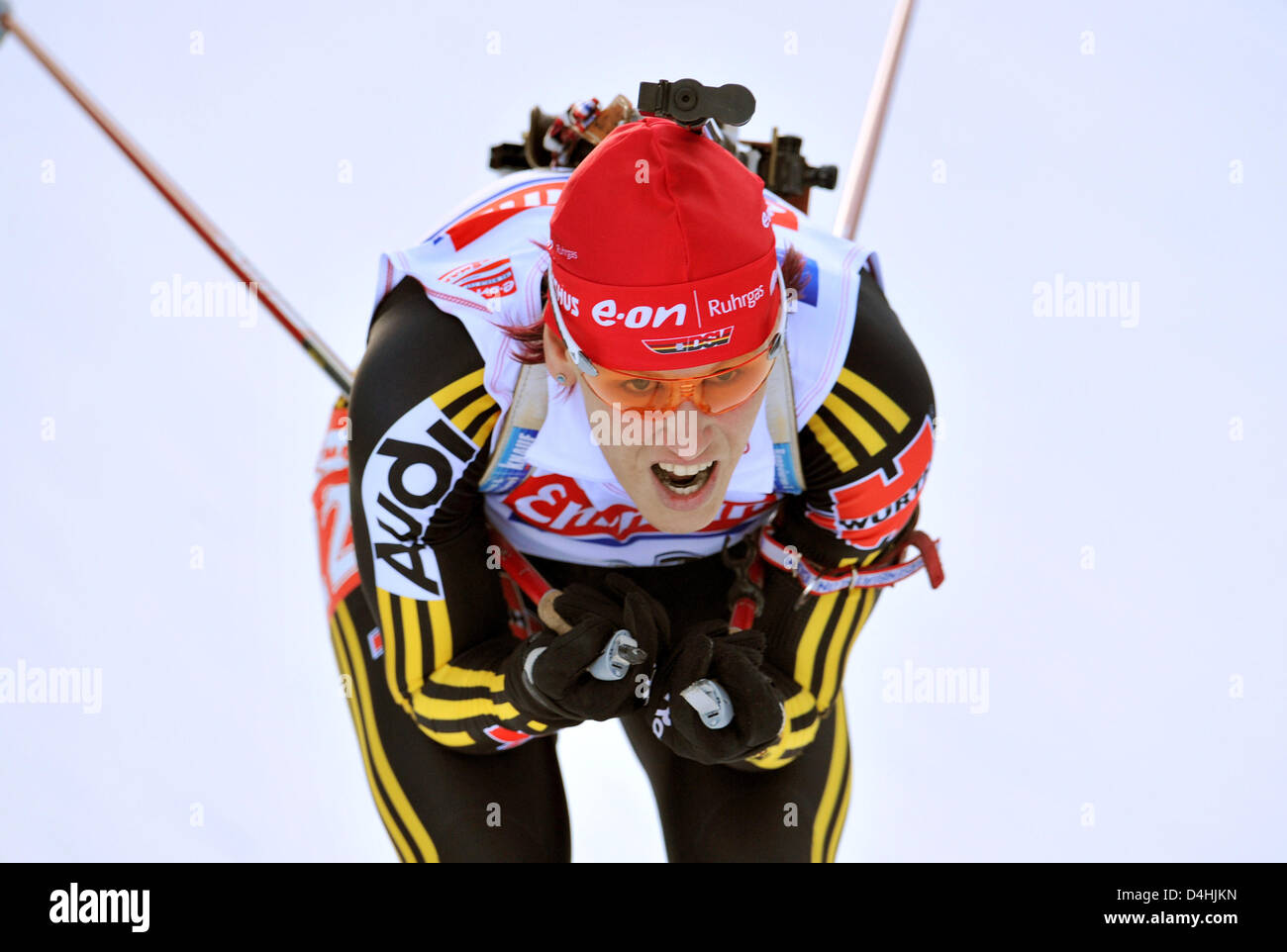 German biathlet Kati Wilhelm (FRONT) pictured during the women?s 7.5 km ...