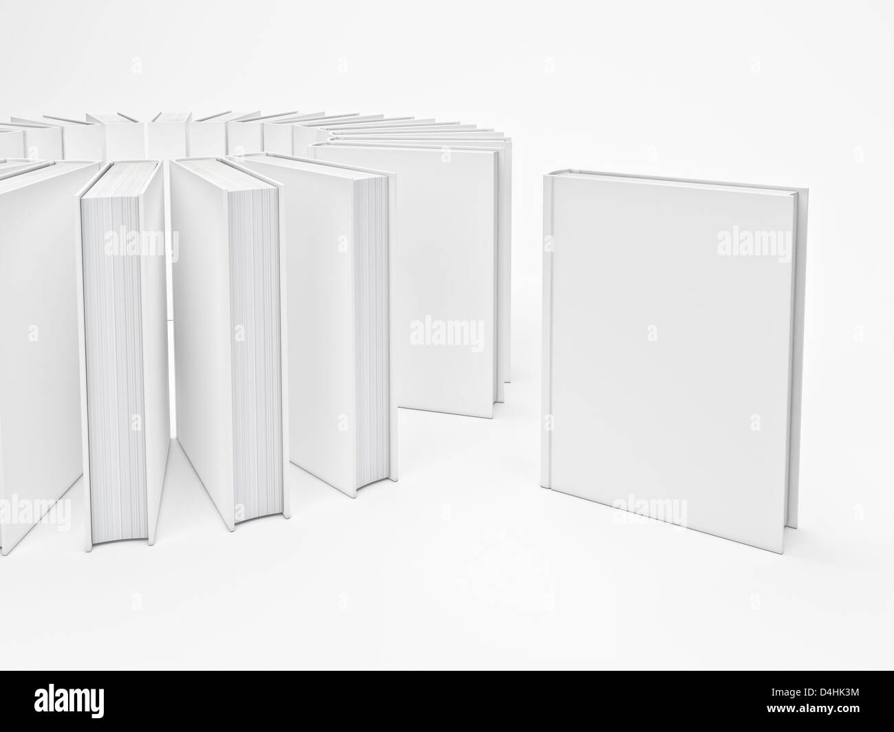 3d image white books hi-res stock photography and images - Alamy
