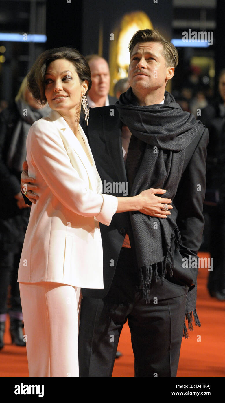 US actors Brad Pitt and Angelina Jolie (L) arrive for the German ...
