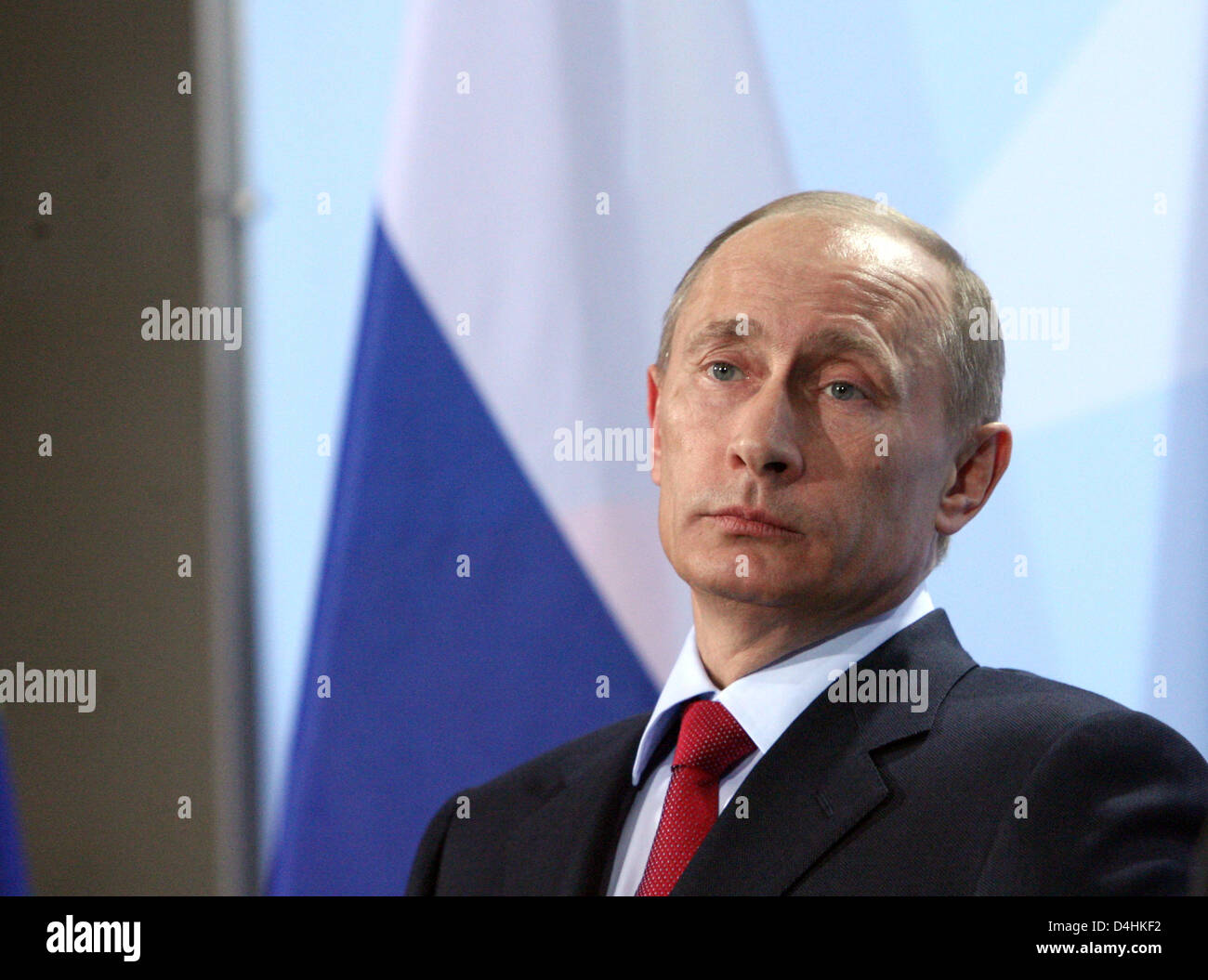 Russian Prime Minister Vladimir Putin pictured during a press conferenc ...