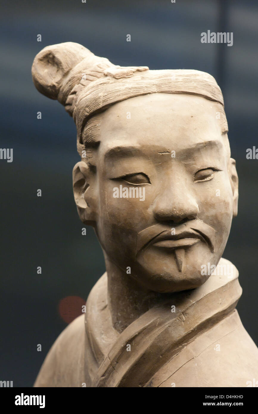 One of the ancient terracotta warriors on display at the Terracotta ...