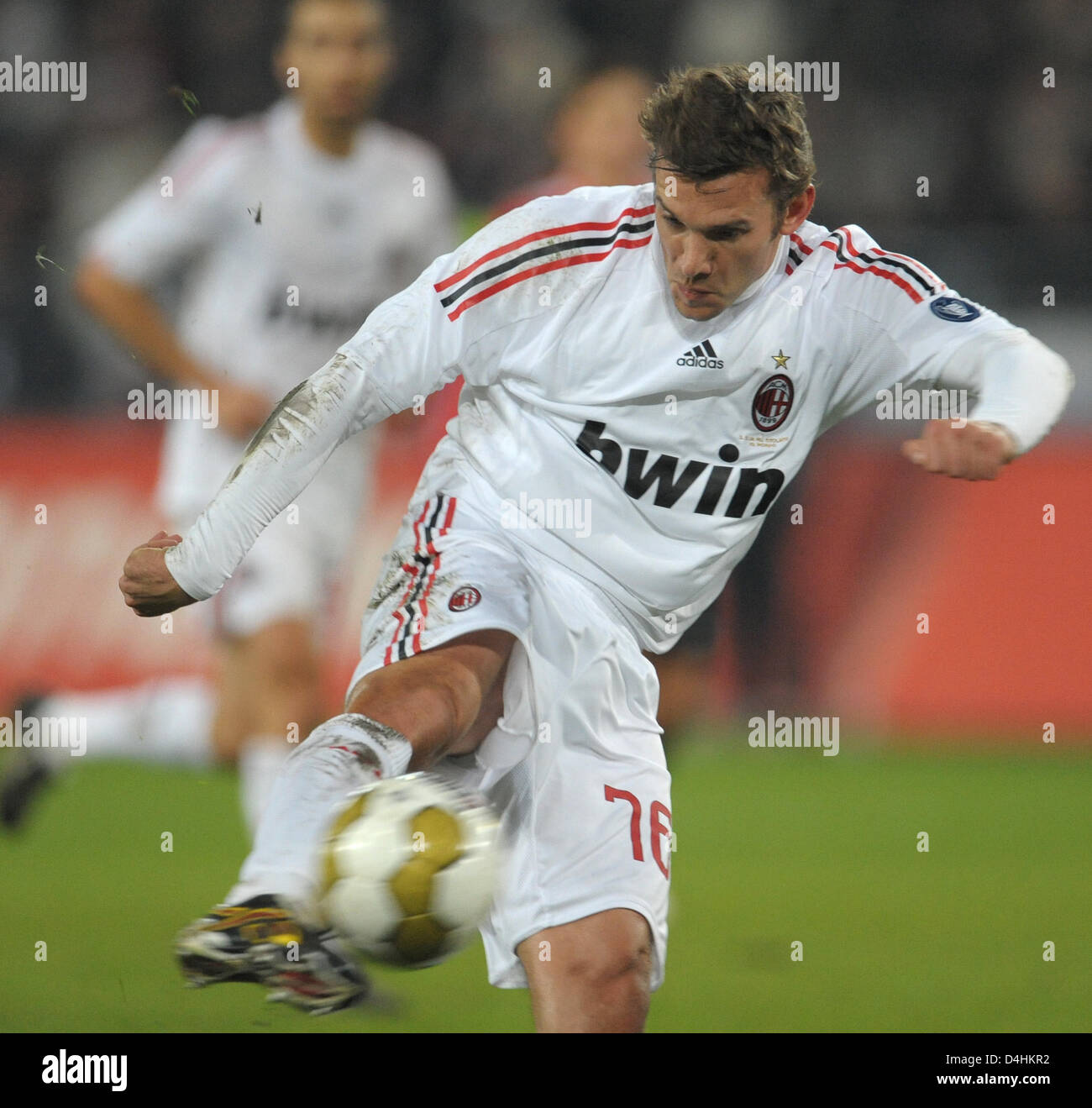 Milan?s Andriy Shevchenko controls the ball during the soccer friendly ...